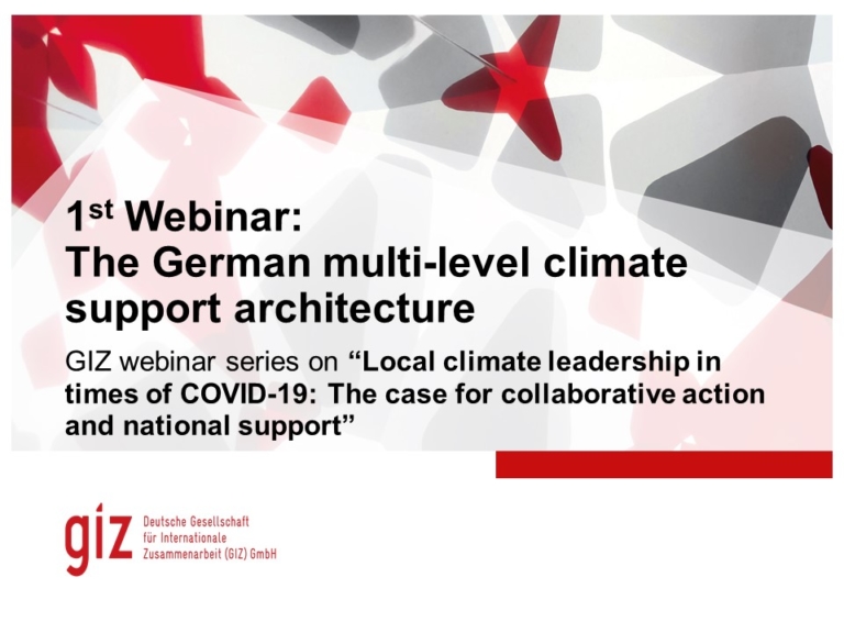 1st Webinar: The German multi-level climate support architecture ...